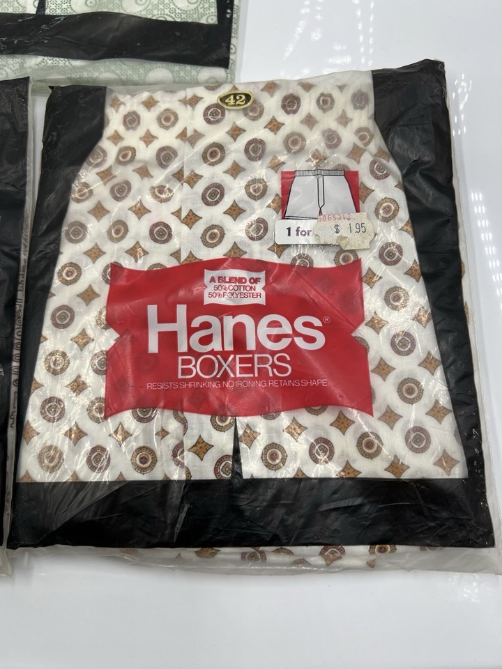 Vintage 70s Hanes Men’s Boxer Shorts Size 42 Pattern Underwear 3 Pack ...