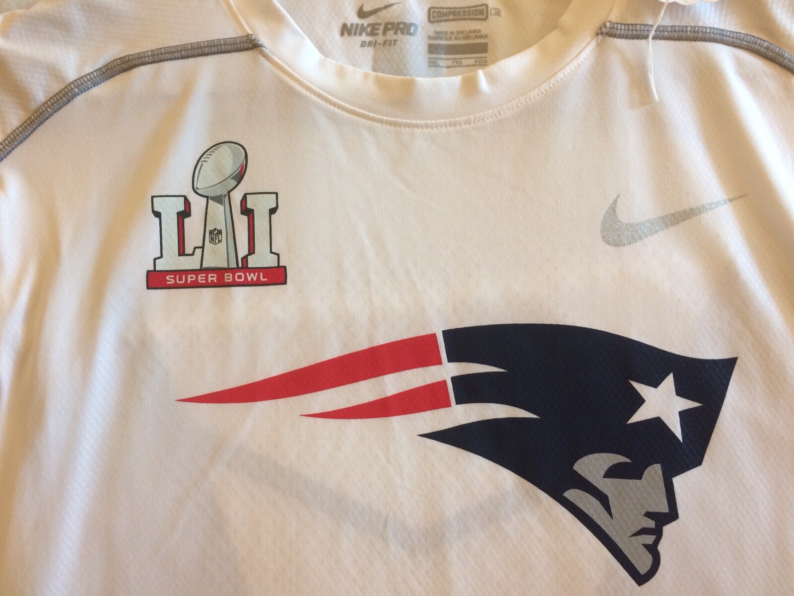 New England Patriots Super Bowl LI Team Issued Nike PRO Compression Sz ...