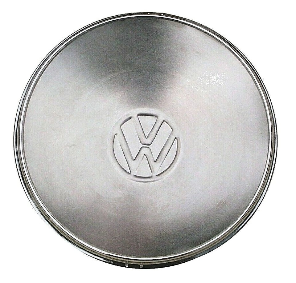 Set of 4 Chromed Hubcap Early VW Beetle Bus Bug Ghia Thing Half Moon ...