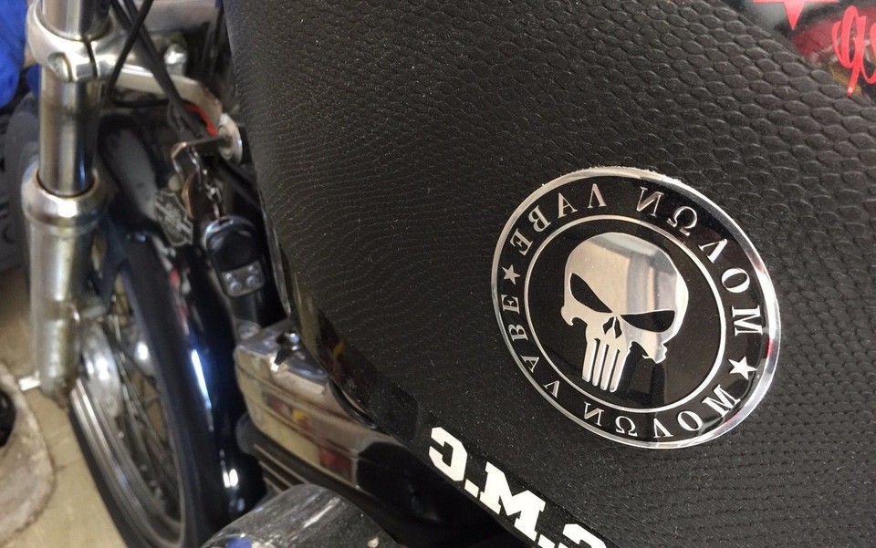 2x Motorcycle 2nd Amendment Molon Labe Sticker Decal Emblem DOME SHAPE ...
