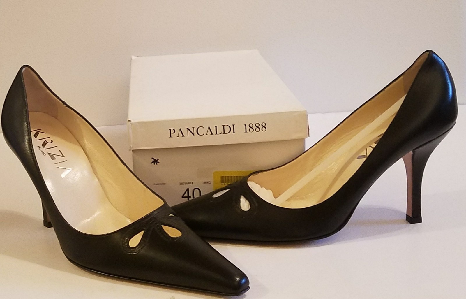 NWB Pancaldi Krizia Milano Women's Pumps Shoes Black sz 40 (8.5, 9) | eBay