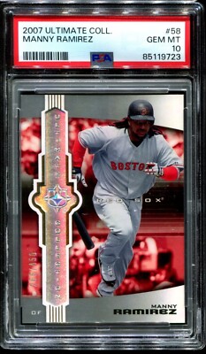 MANNY RAMIREZ 2007 UD Ultimate Collection Red Sox #58 GEM MINT PSA 10 ...