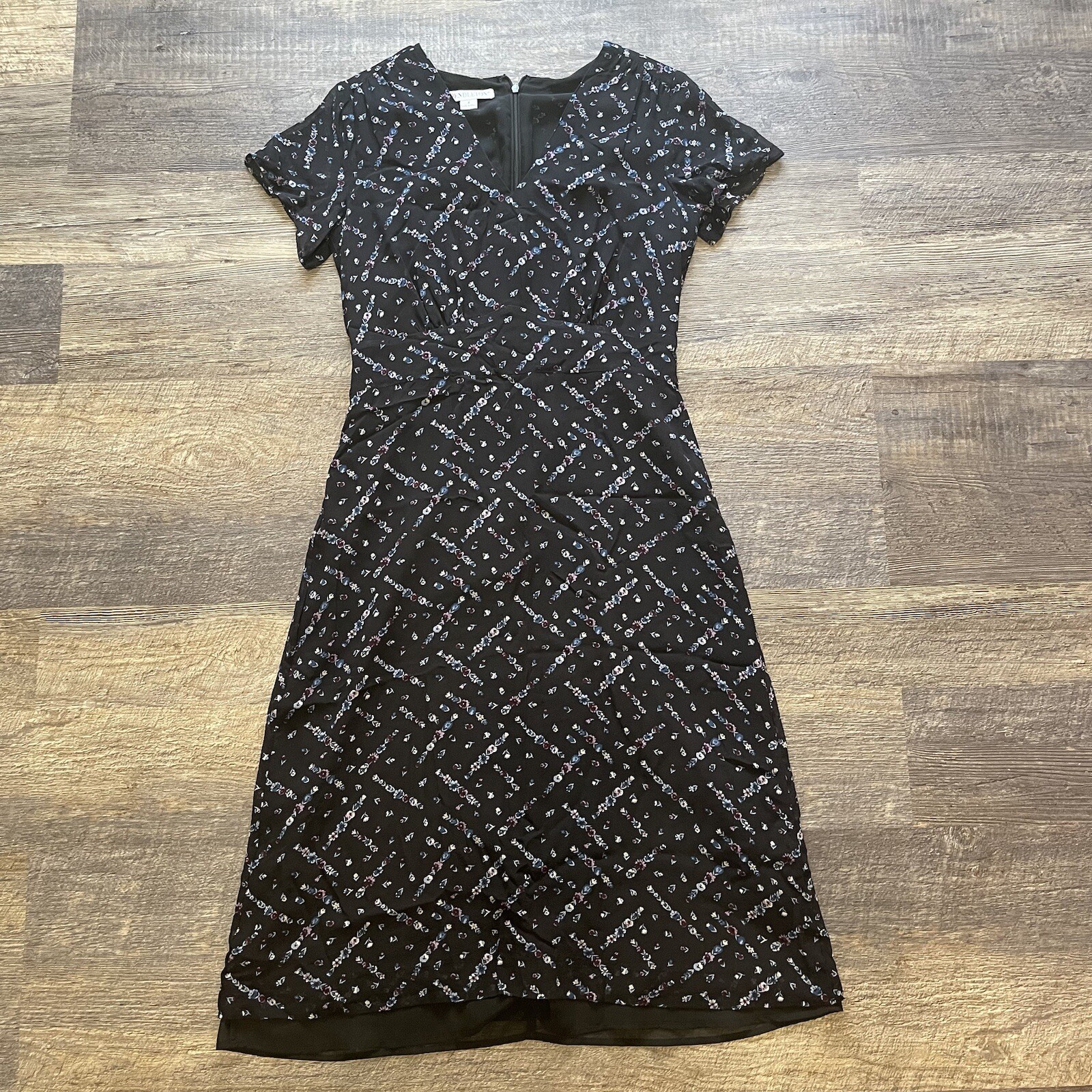 Pendleton Silk Floral Midi Blue Summer Dress size 4 - Gem