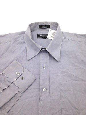 $95 Andrew Fezza Men Regular-Fit Gray Long-Sleeve Button Dress Shirt 15 ...
