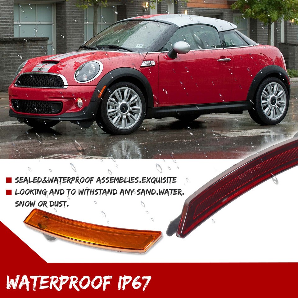 Front & Rear Side Marker Lens Lights For 07-16 MINI R55 R56 R57 R58 R59 ...