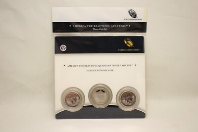 US Mint America The Beautiful Quarters Three Coin Set Glacier National ...