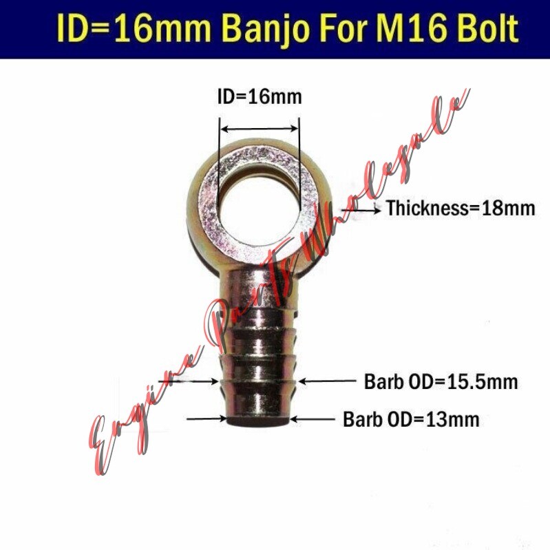 Banjo Fitting M6 M8 M10 M12 M14 M16 M18 Hose Barb 1/8" to 9/16 ...