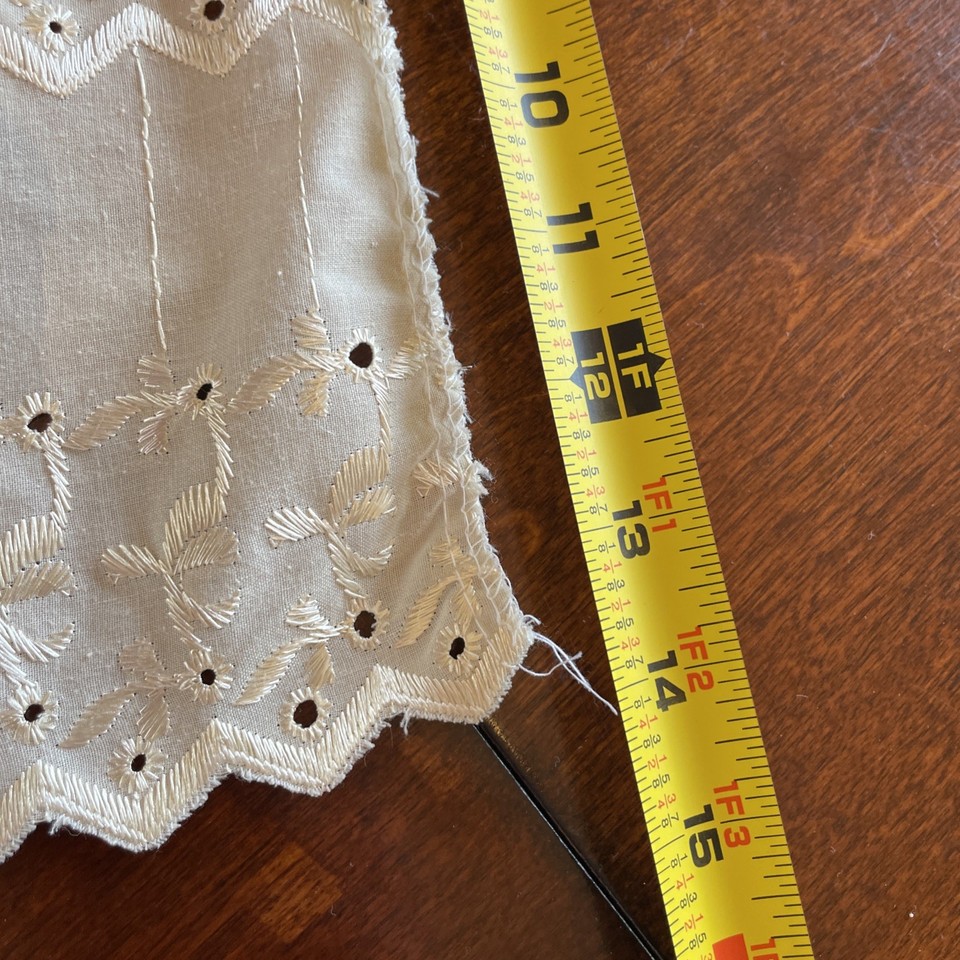 Vintage Embroidered Eyelet Dust Ruffle Bed Skirt King/Cal King Beige 14 ...