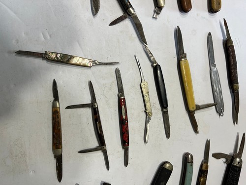 18 vintage pocket knives RC AWK JTL USA DIXON CAMILLUS STAINLESS STEEL ...