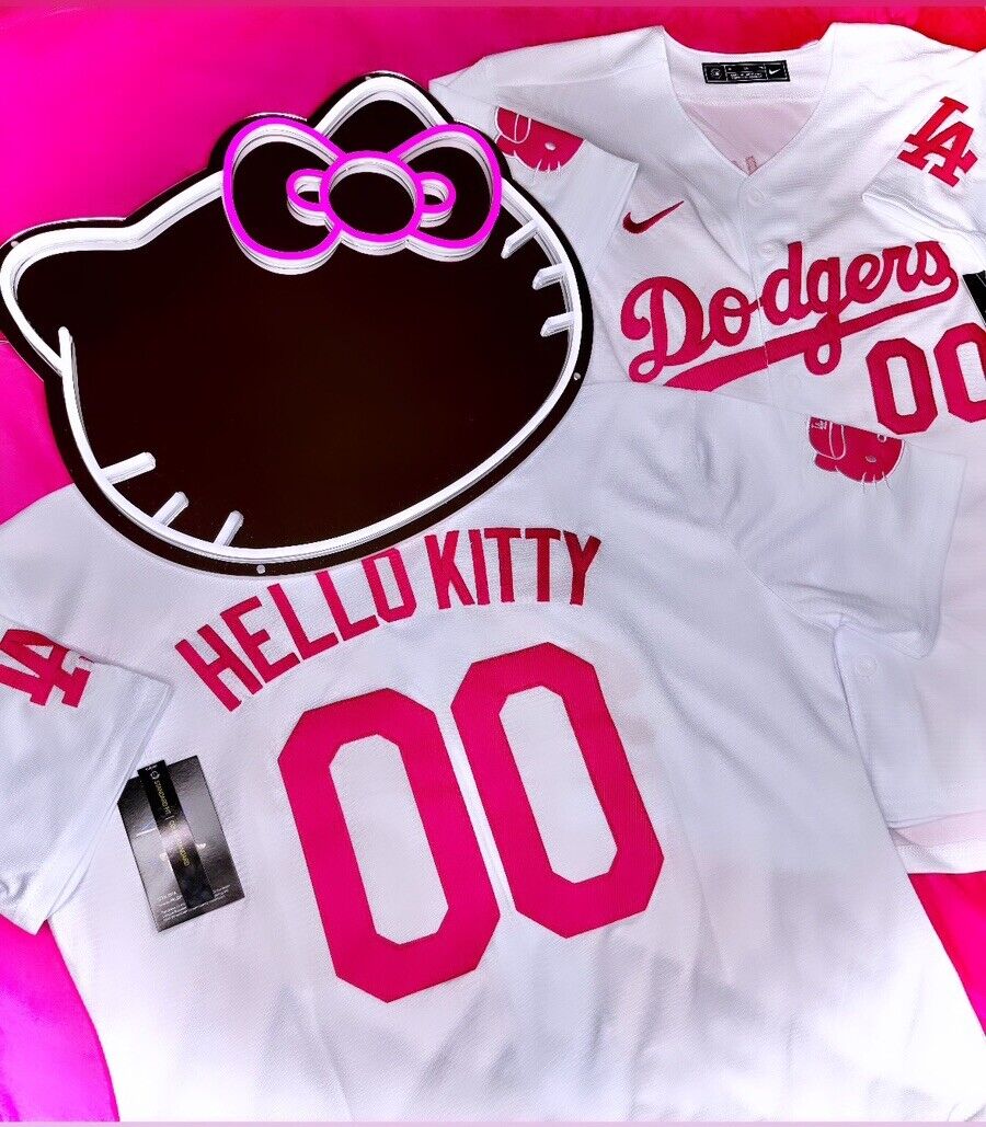 HELLO KITTY xx LOS ANGELES DODGERS JERSEY WHITE/PINK ADLUT HELLO KITTY xx LOS ANGELES DODGERS JERSEY WHITE/PINK ADLUT