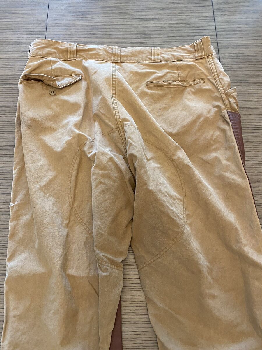 Vintage 1960's Western Leather Double Knee Canvas Pants Vintage 1960's Western Leather Double Knee Canvas Pants