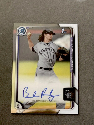 2015 Bowman Chrome Draft Autograph Brendan Rodgers #BCA-BR Rockies | eBay