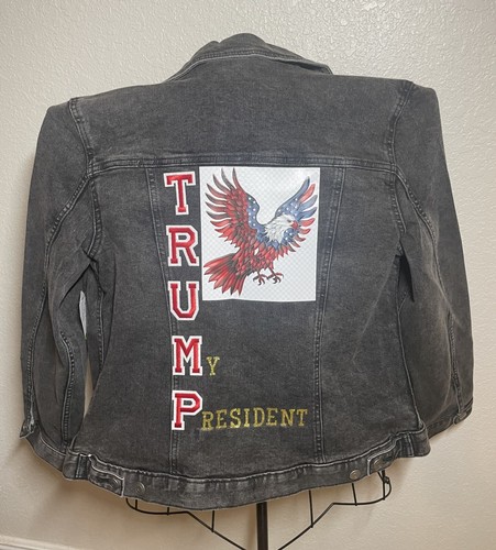 Trump Soaring Eagle Black Denim Jacket Size Large | eBay