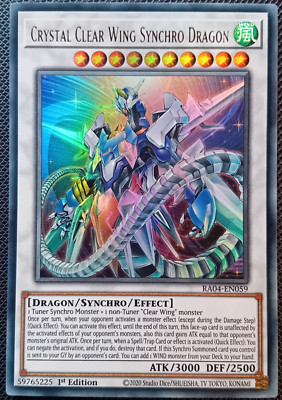 Yu-Gi-Oh! Crystal Clear Wing Synchro Dragon - Ultra Rare 1st Ed RA04 ...