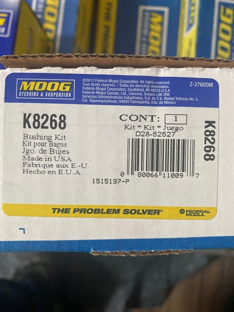 Radius Arm Bushing Kit Chassis Front Moog K8268 for sale online | eBay