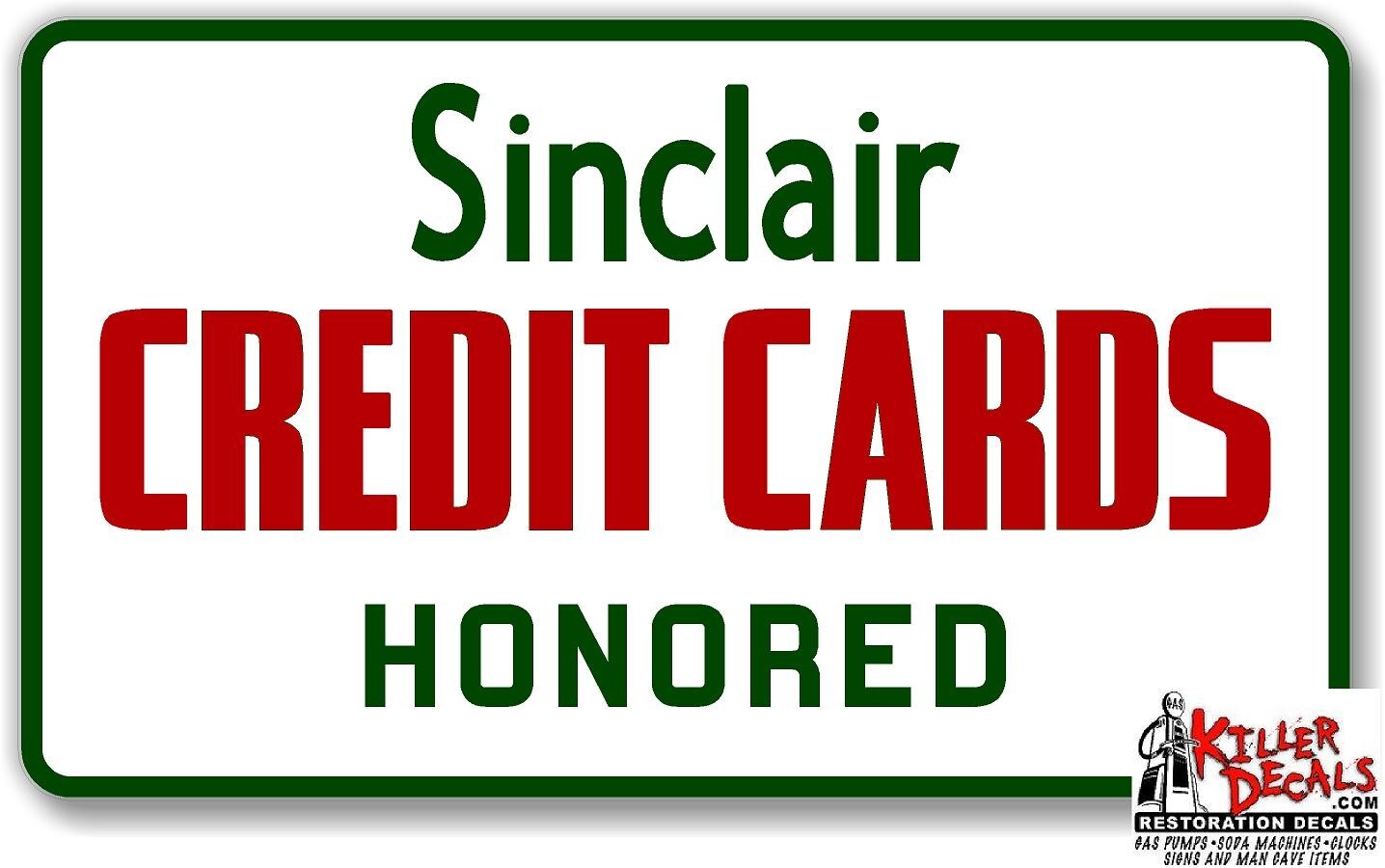 (SINC-92) 24" SINCLAIR CREDIT CARD DECAL - MAKE YOUR OWN- LUBSTER GAS ...