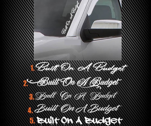 Built on a Budget 22" Windshield Decal Sticker Turbo Diesel JDM Car ...