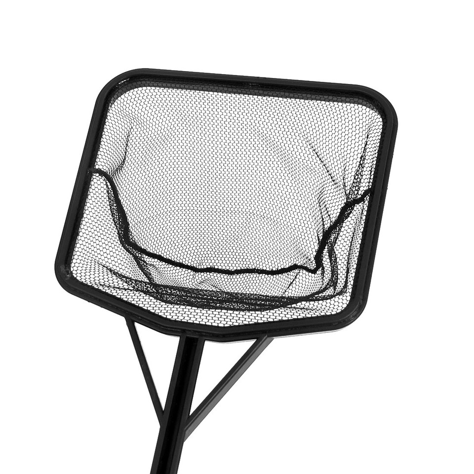 Black Plastic Grip Rectangle Frame Aquarium Meshy Fish Landing Net ...