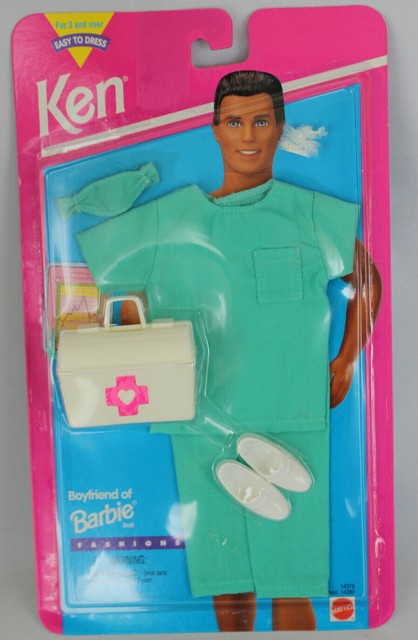 Surgeon Doctor Ken Barbie Doll Outfit Scrubs 1995 Mattel 14378 NRFB for ...