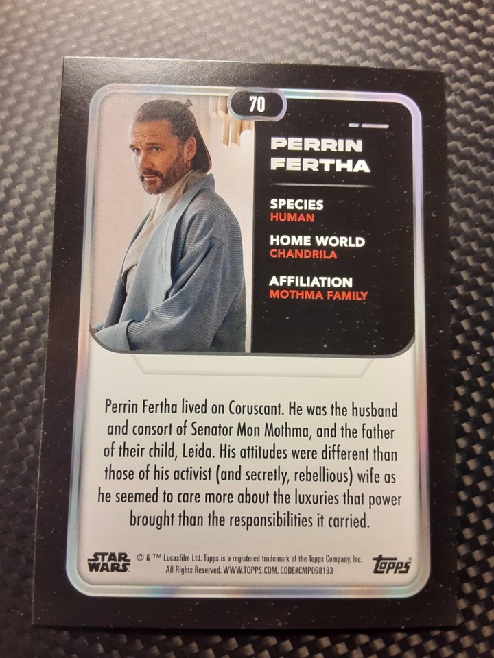 2023 Topps Star Wars Flagship RAINBOW FOIL Parallel Card PERRIN FERTHA ...