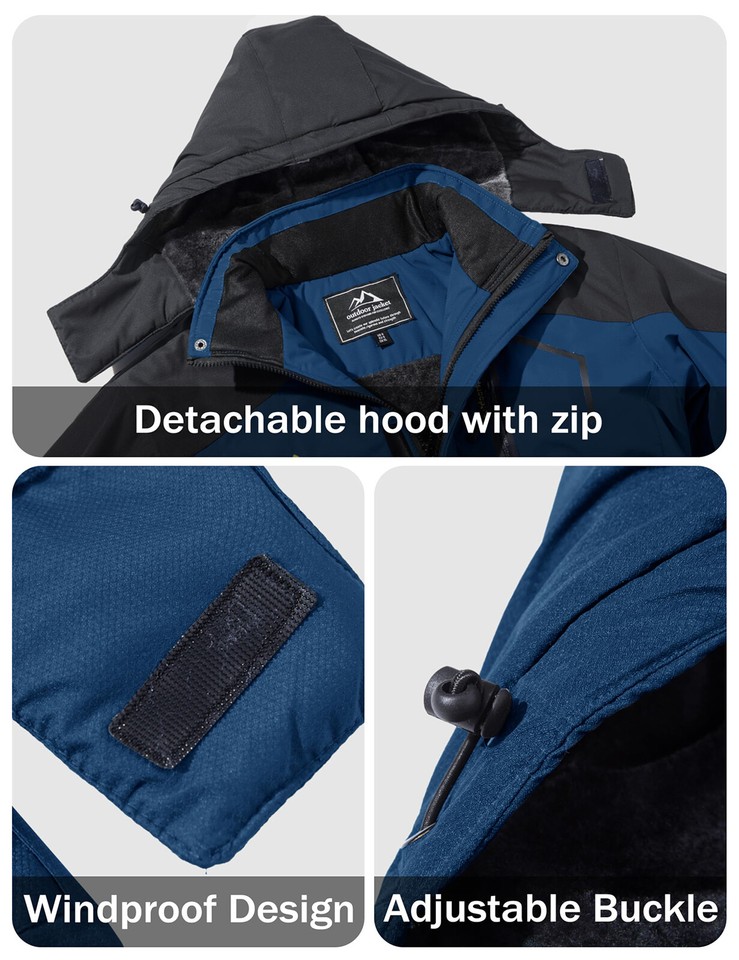 Men's Thermal Ski Snow Jacket Winter Outdoor Mountain Climbing Casual ...