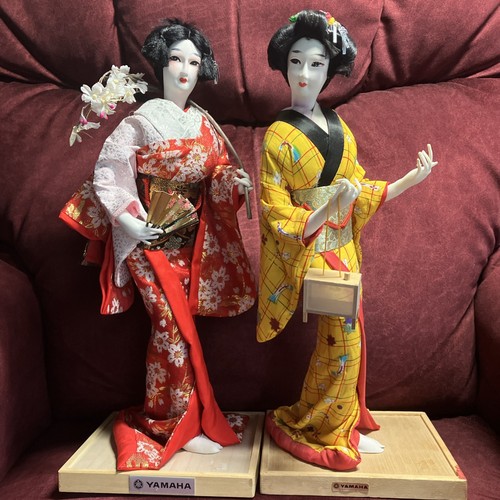 Set Of Two Japanese Geisha Doll Large 18" Tall. Red One Is Sakura-Gari. | eBay