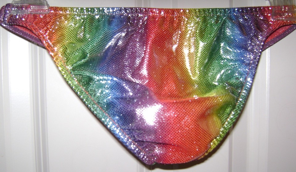 SEXY, NEW "VINTAGE KOALA RAINBOW" SHINEY MEN'S STRING BIKINI IN SIZE ...