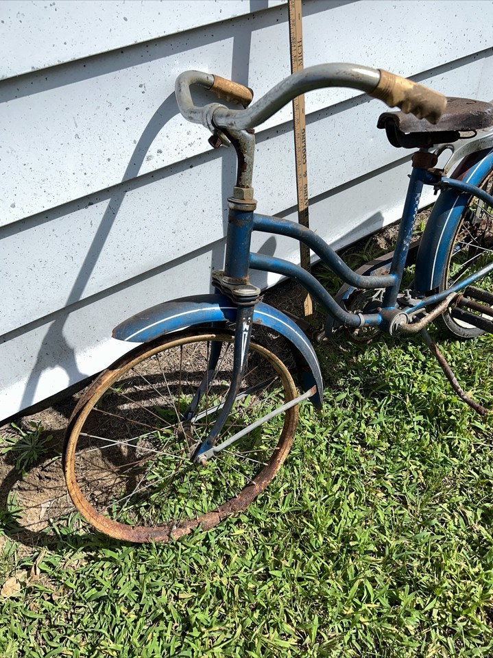 Antique Western Flyer Children’s Bicycle Blue & White Great Restoration ...