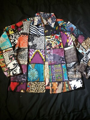Gaudy Couture Colorful, Patchwork, Lightweight Jacket , Size S | eBay