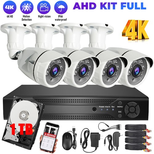 5mp Lite 4CH DVR 1080p Security Camera System Outdoor H.265+ Home CCTV ...