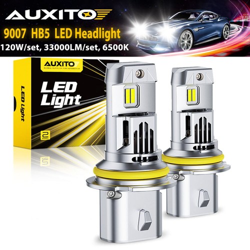 2X AUXITO Canbus HB5 9007 LED Headlight Bulbs 6500K White High Low Beam ...