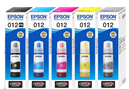 EPSON 012 Ink Bottle 5 Color Pack Set For L8160 L8180 Printer Ink ...