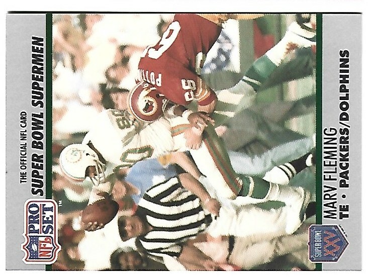 1990 PRO SET MARV FLEMING MIAMI DOLPHINS ON CARD AUTO SIGNED SUPER BOWL ...