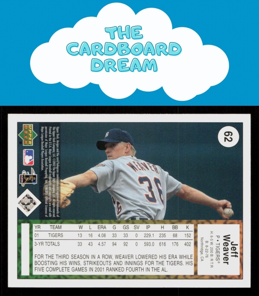 Jeff Weaver 2002 UD Authentics #62 Detroit Tigers Baseball Card | eBay