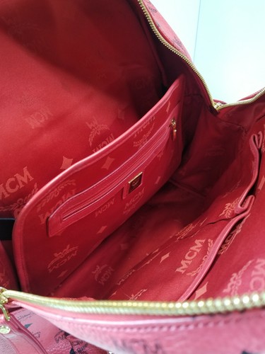MCM Munchen Stud Medium Backpack Red | eBay