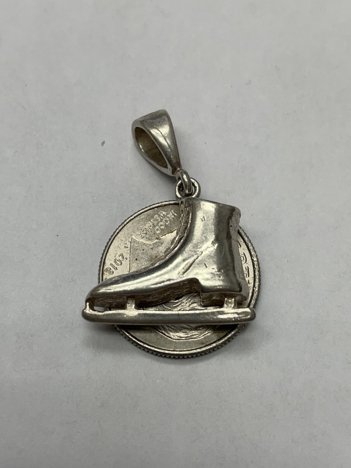 Ice Skate Sterling Silver Pendant (Figure Skating, Sp… - Gem
