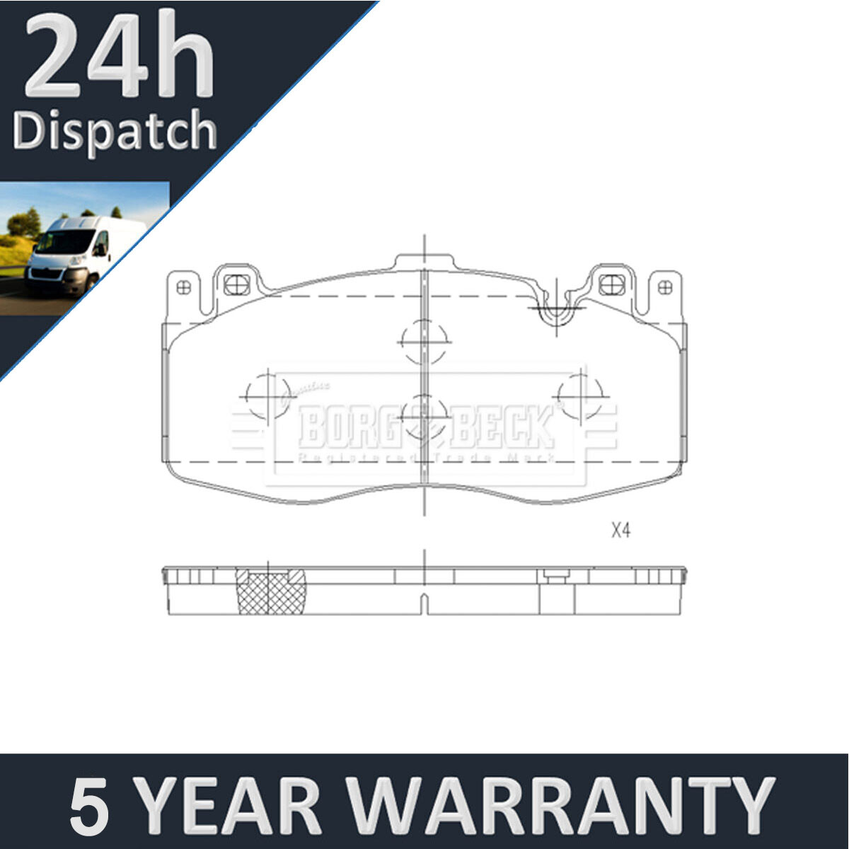 Fits BMW 5 Series 6 3 4 3.0 3.5 4.4 Purevue Front Brake Pads Set ...