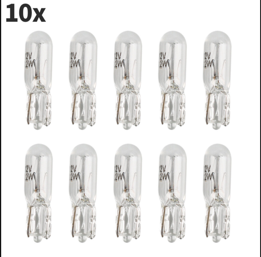 T5 286 284 12V 1.2W CAPLESS CAR DASH LIGHT or INSTRUMENT PANEL BULB ...