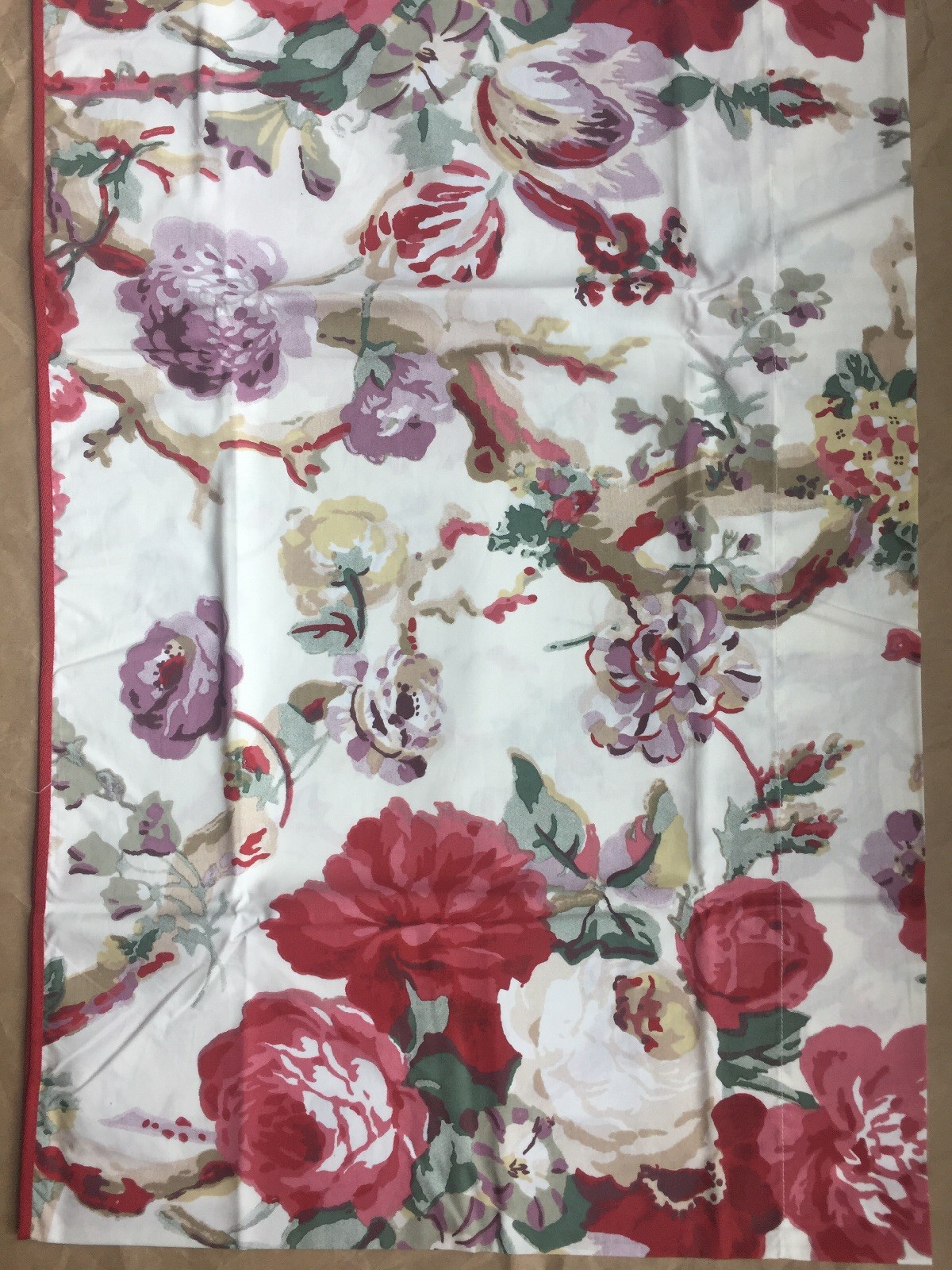 CHAPS Window VALANCE Size: 80 x 17" New SHIP FREE Red Pink Floral SARAH ...