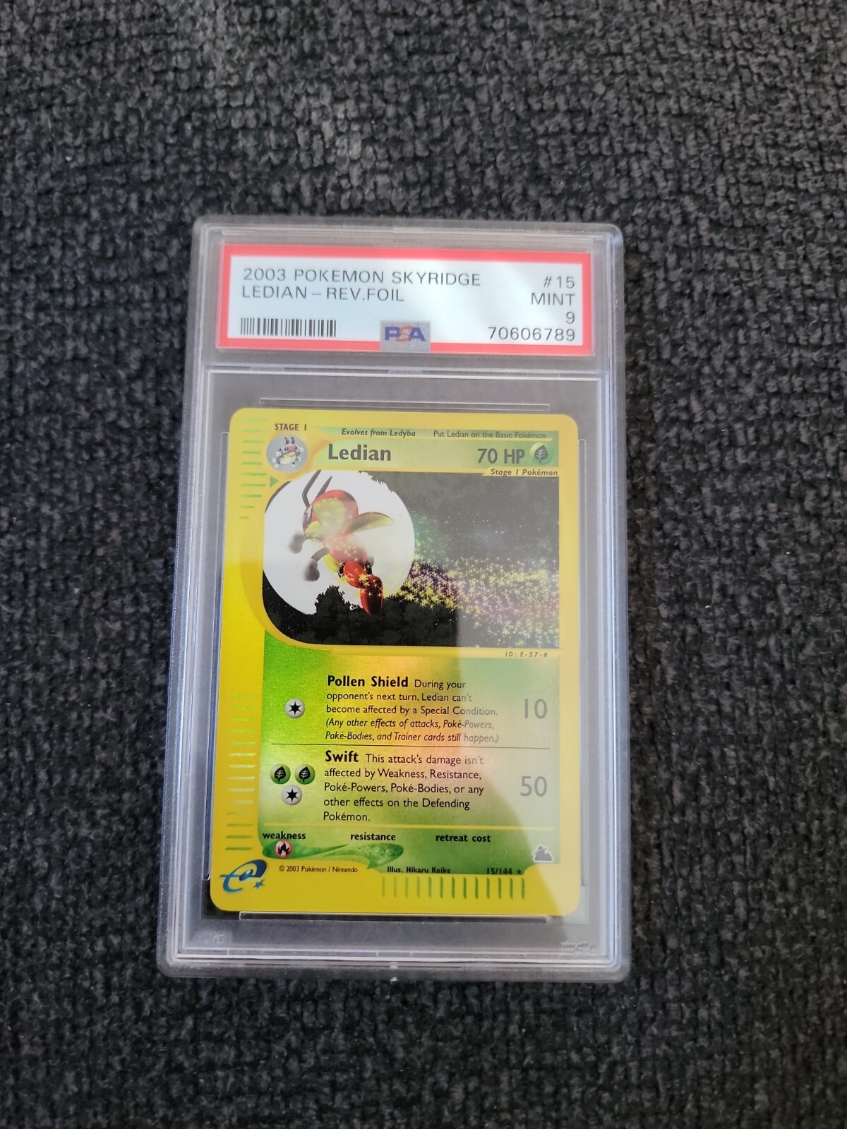 Pokémon Skyridge Set Reverse Holo Ledian eReader 15/144 - PSA 9! PK508 ...