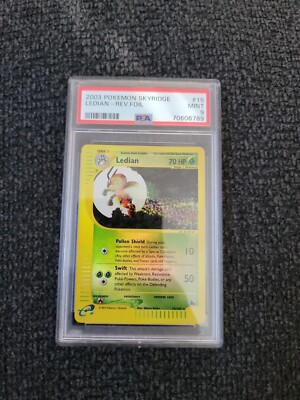 Pokémon Skyridge Set Reverse Holo Ledian eReader 15/144 - PSA 9! PK508 ...