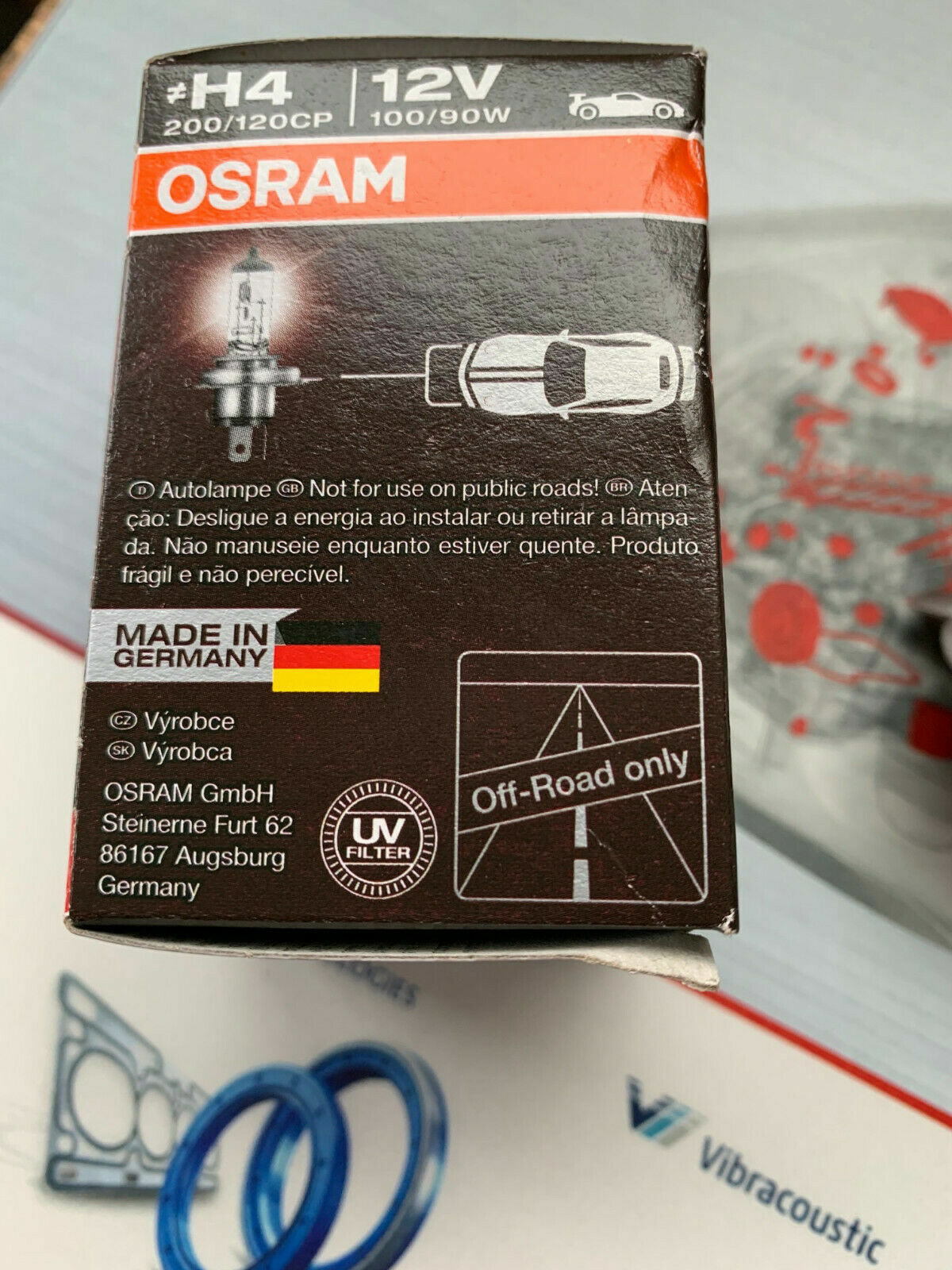 H4 62204SBP SUPER BRIGHT premium OSRAM OFF-ROAD RALLYE 100/90W 12V ...