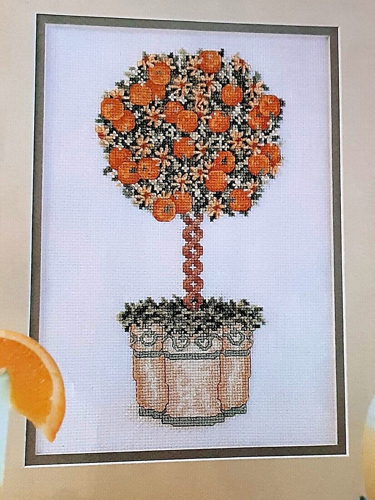 Cross Stitch Pattern CITRUS TOPIARY Orange Blossoms Potted Plant Michele Johnson | eBay