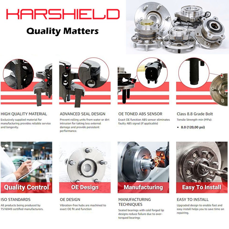 515042 Front Wheel Bearing and Hub Assembly for RWD 2002-2006 Lincoln ...