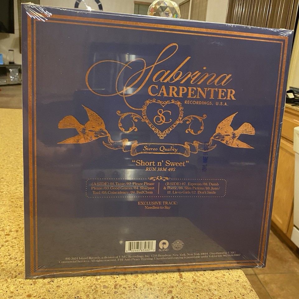 Sabrina Carpenter Short N Sweet Limited Clear Vinyl Taste Please ...