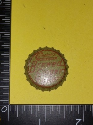 Vintage Campbell's Brewed Ginger Beer Bottle Cap Crown Cork Backed ...
