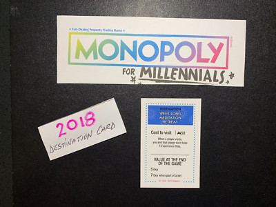 Monopoly For Millennials WEEK LONG MEDITATION RETREAT Destination Card ...