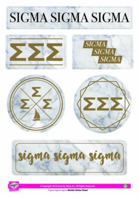 Sigma Sigma Sigma Tri-Sigma Sorority Stickers- Marble-New! | eBay