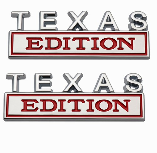 2X Metal TEXAS Edition Car Emblems Fender Tailgate Badge Nameplate (red ...