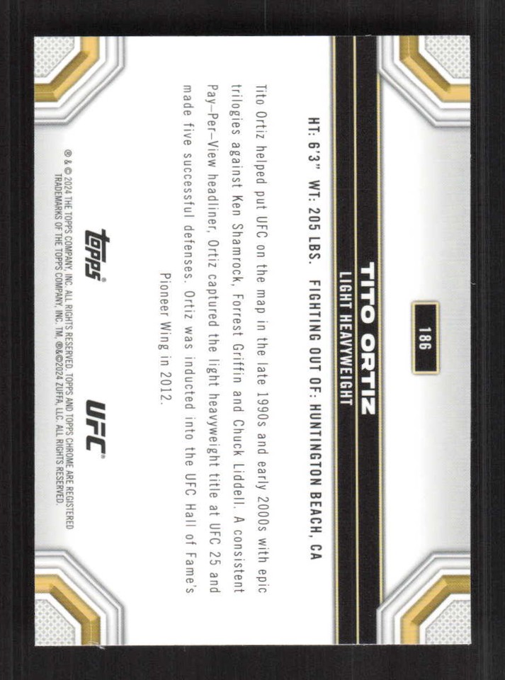 Tito Ortiz 2024 Topps Chrome UFC #186 | eBay